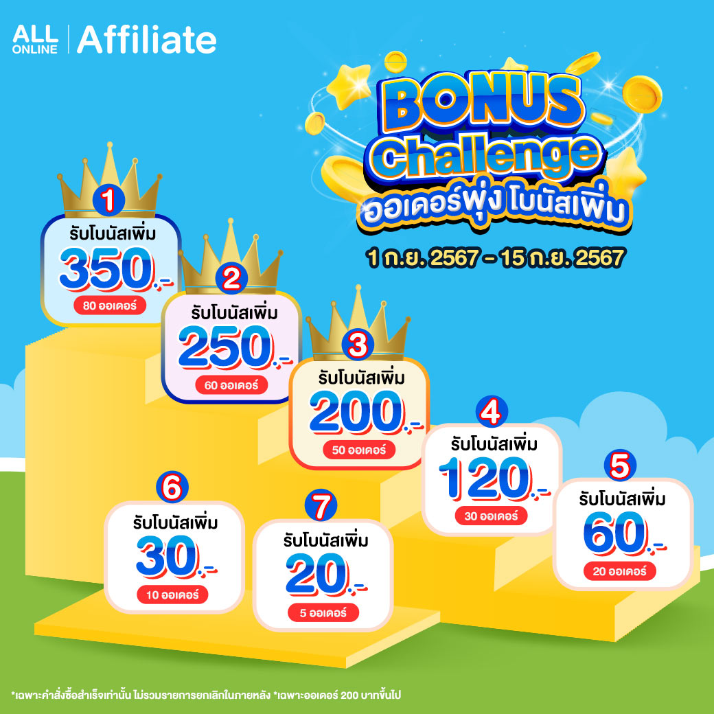 Bonus Challenge ออเดอร์พุ่ง โบนัสเพิ่ม - ALL ONLINE ออลล์ ออนไลน์